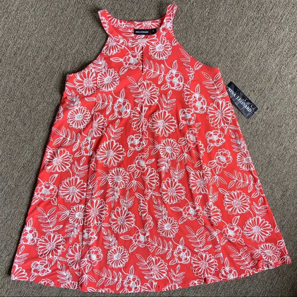 Nina Leonard Hawaiian Keyhole Sun Dress - Gem